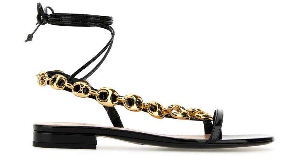 Gucci Chain Detailed Sandals in Black | Lyst