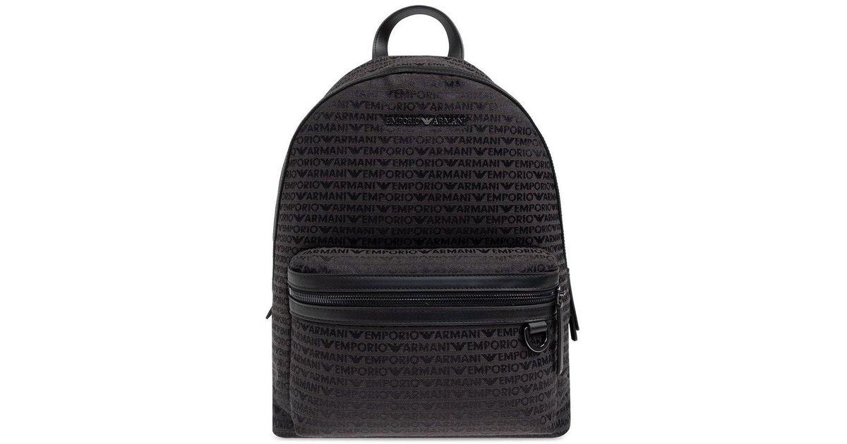 Emporio Armani Backpack With Monogram in Black for Men | Lyst