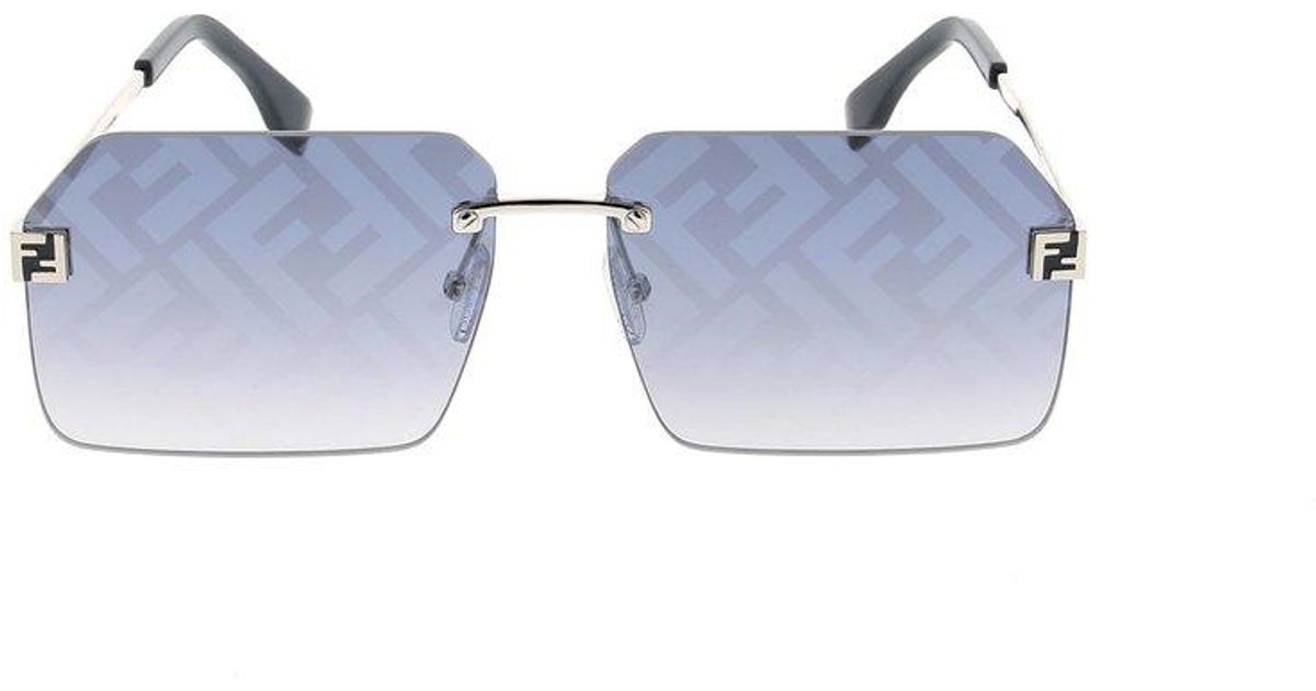 Fendi Square Frame Sunglasses in Black | Lyst UK
