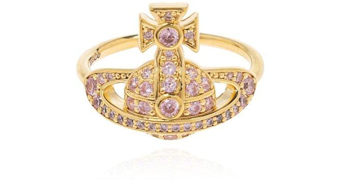 Vivienne Westwood Ring With Sparkling Crystals in Metallic | Lyst
