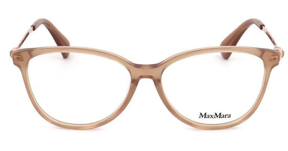Max Mara Round Frame Glasses in Black | Lyst UK