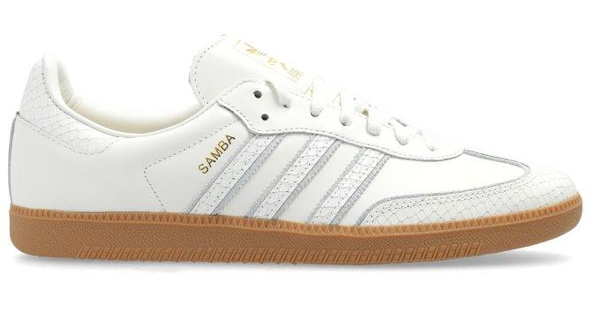 adidas Originals Samba Og Suede-Trimmed Snake-Effect Leather Sneakers ...