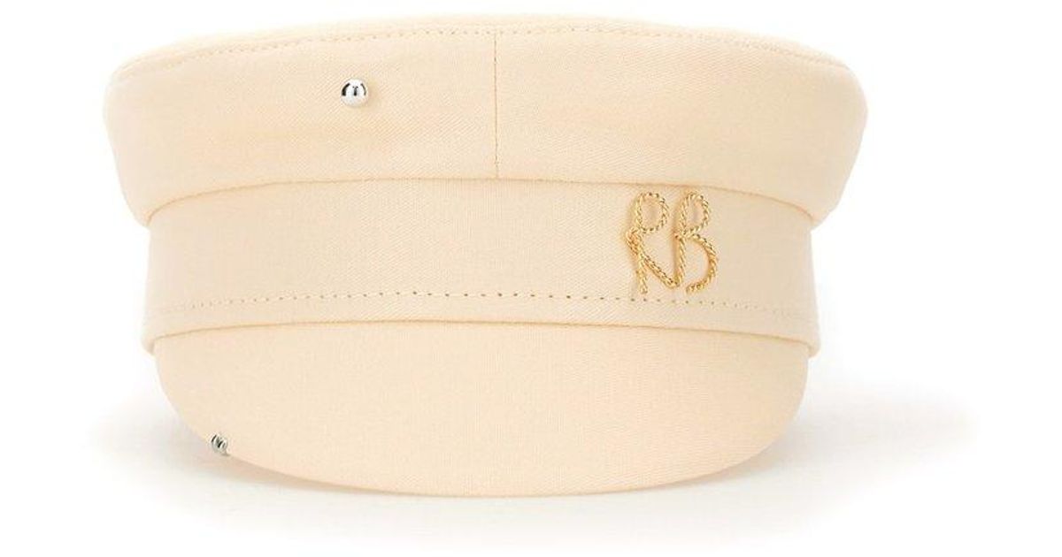 Ruslan Baginskiy Logo Lettering Pierced Baker Boy Hat in Natural | Lyst UK