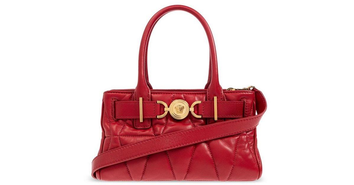 Versace Medusa '95 Quilted Tote Bag in Red | Lyst