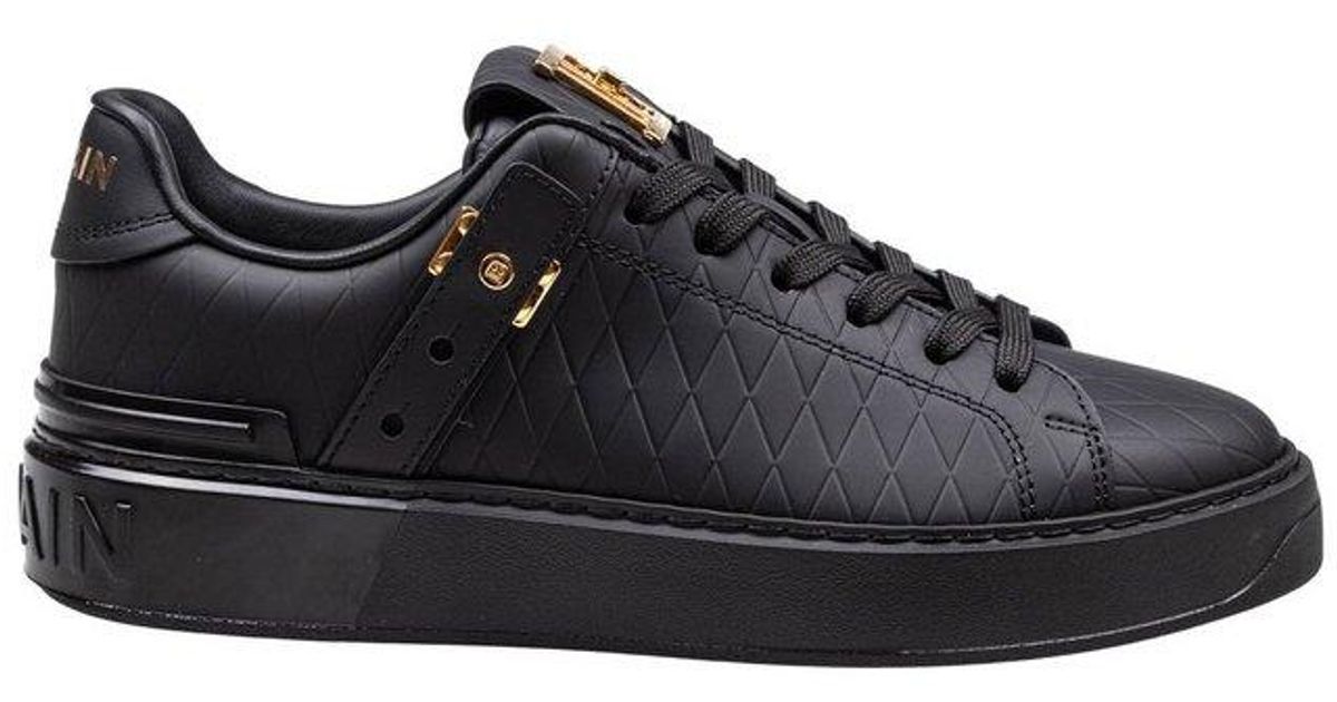 Balmain B-Court B-Buzz Trainers in Black for Men | Lyst