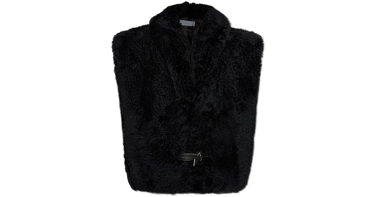 IRO Fur Vest Midaos in Black | Lyst