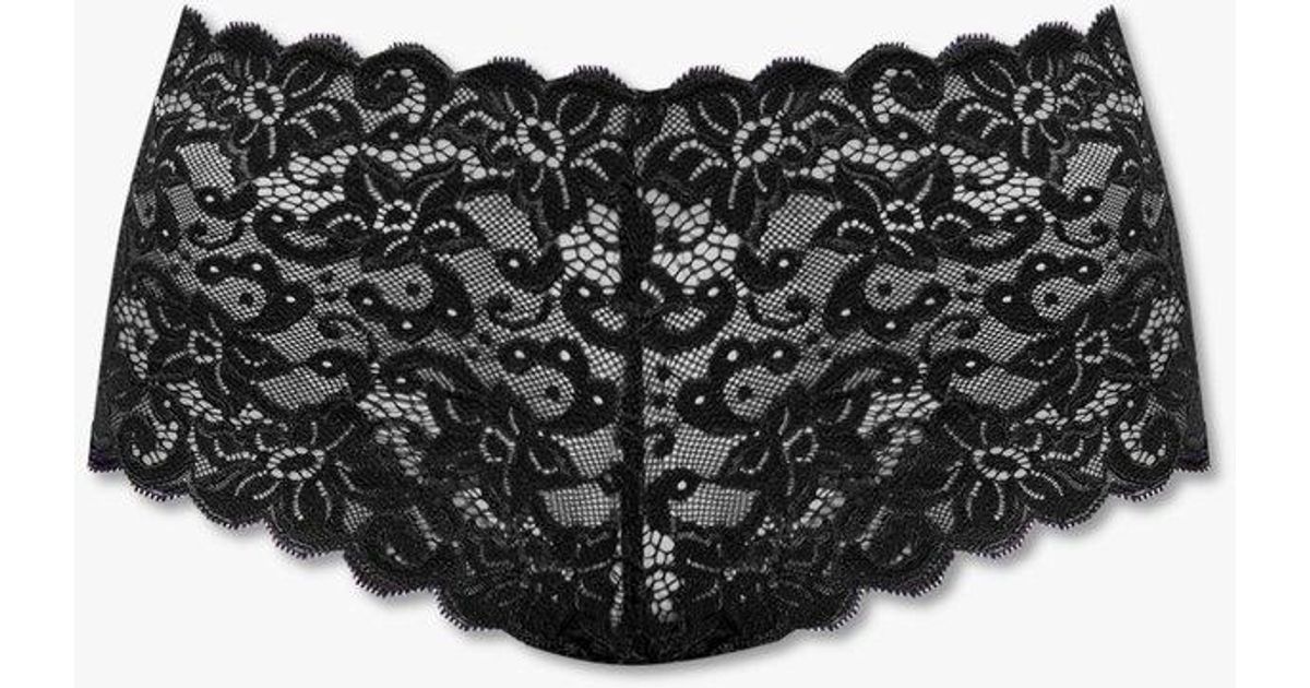 Hanro Floral Lace Lingerie Set in Black | Lyst