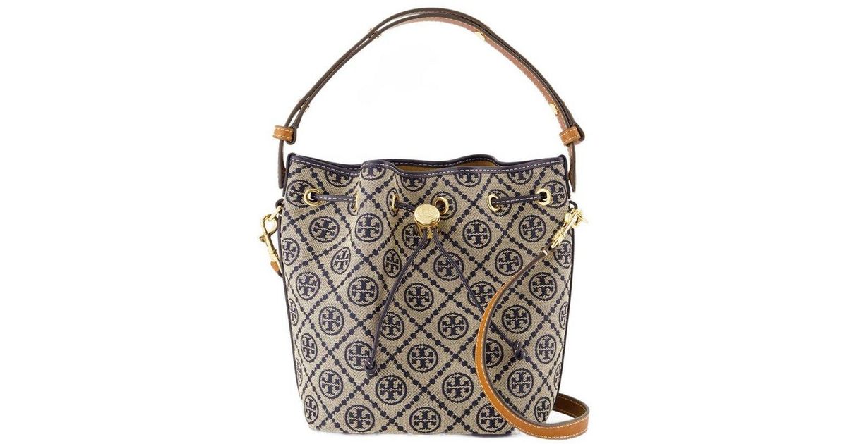 Tory Burch T Monogram Bucket Bag in Blue | Lyst