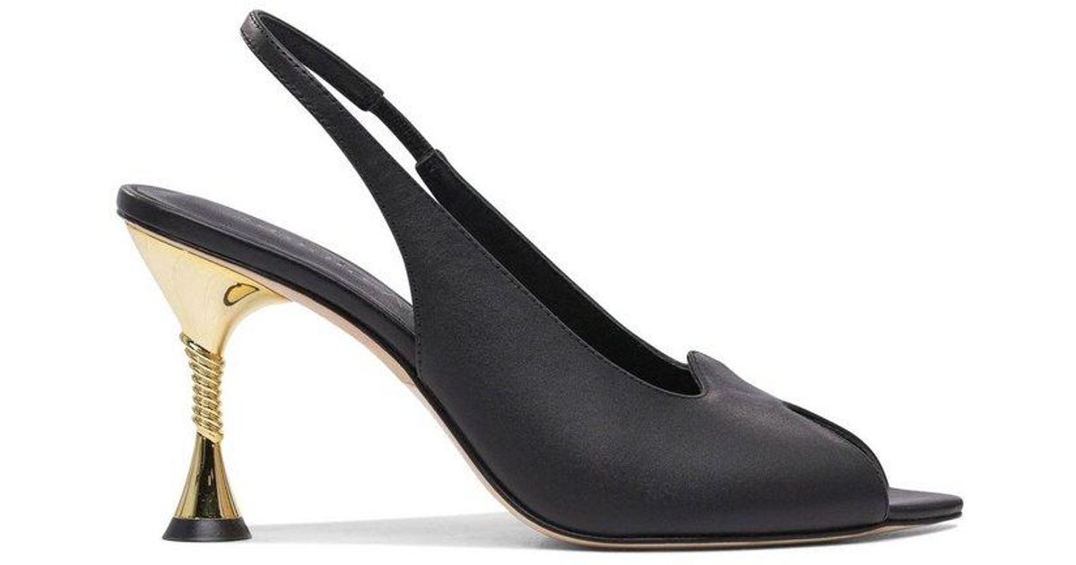 STUDIO AMELIA Helix Slingback Sandals in Black | Lyst