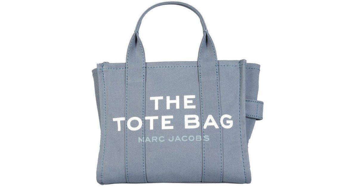 Marc Jacobs Logo Printed Zip-Up Small Tote Bag in Blue | Lyst