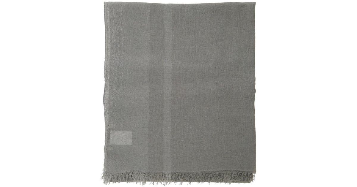 Antonelli Rectangular Scarf With Frayed Edges in Gray | Lyst
