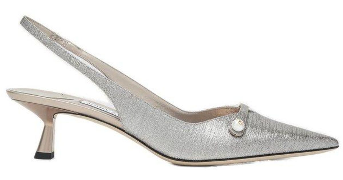 Jimmy Choo 45 Amita Pointed Toe Pumps in White | Lyst