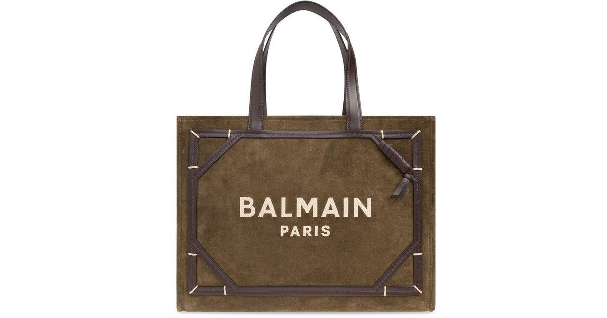 Balmain Shopper Type Bag in Brown | Lyst