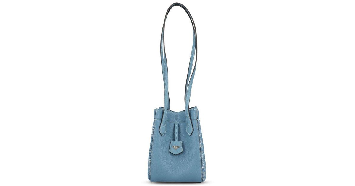 Fendi Origami Ff Jacquard Denim Mini Shoulder Bag in Blue | Lyst UK