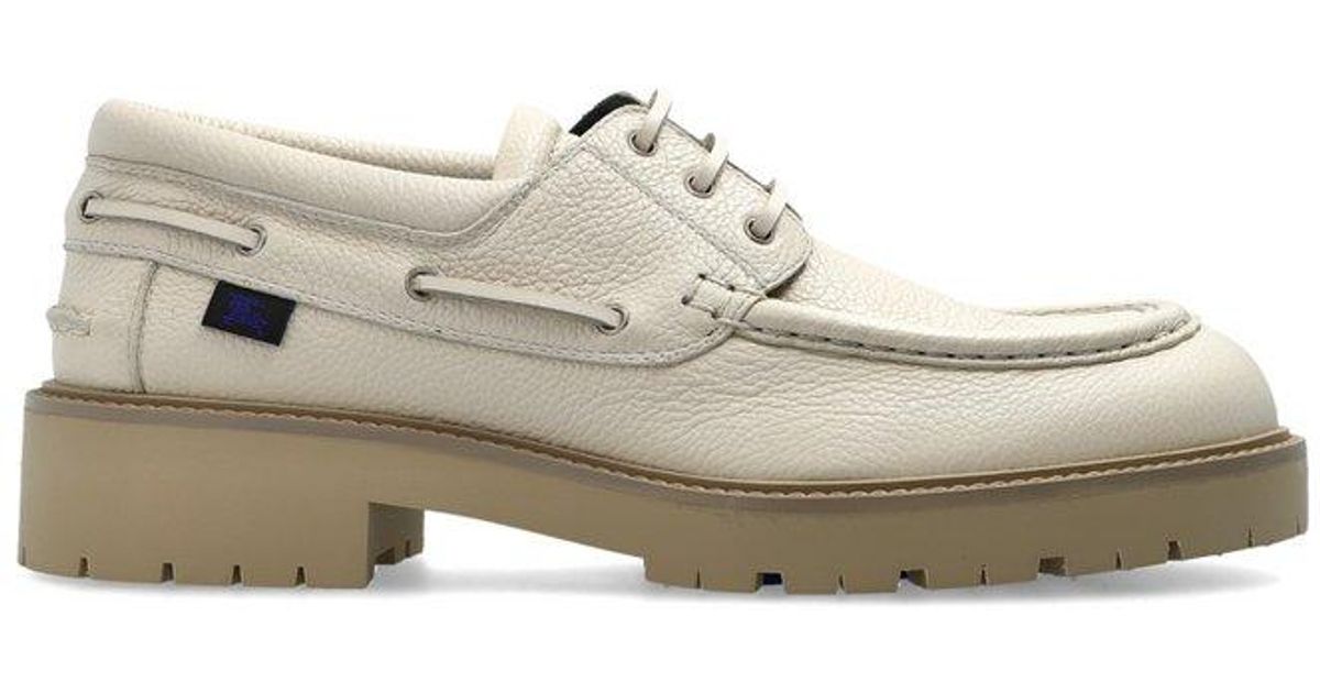 Burberry Raft Lace-Up Shoes in White for Men | Lyst