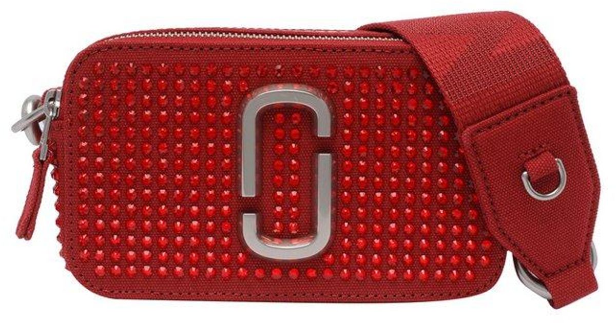 Marc Jacobs The Snapshot Embellished Shoulder Bag in Red | Lyst