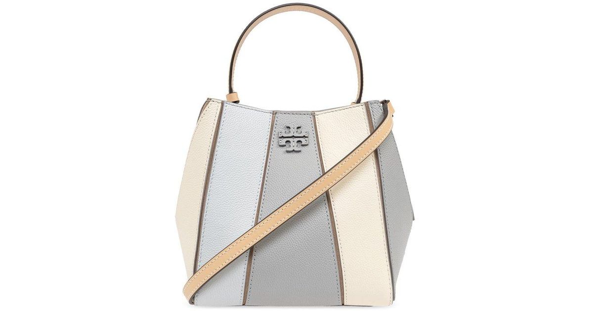 Tory Burch Small Mcgraw Colorblock Bucket Bag in White | Lyst