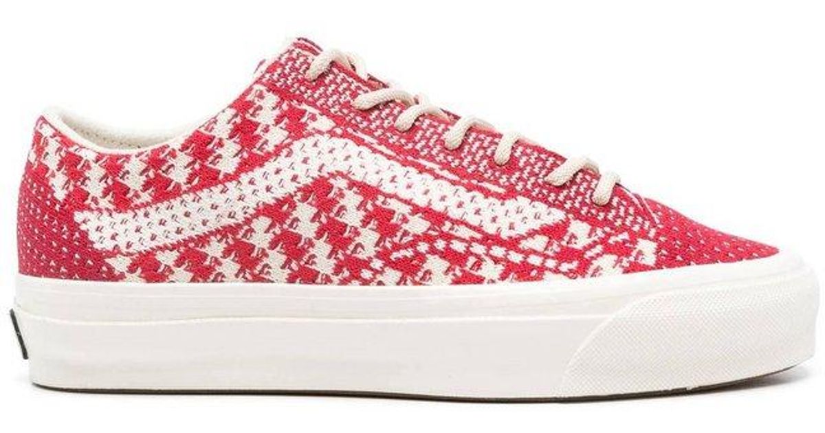 Vans Patterned-Jacquard Lace-Up Sneakers in Pink | Lyst