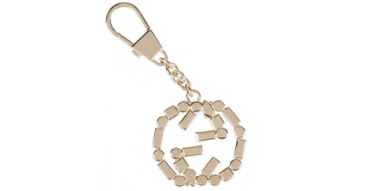 Gucci Interlocking G Pendant Keyring in Metallic | Lyst