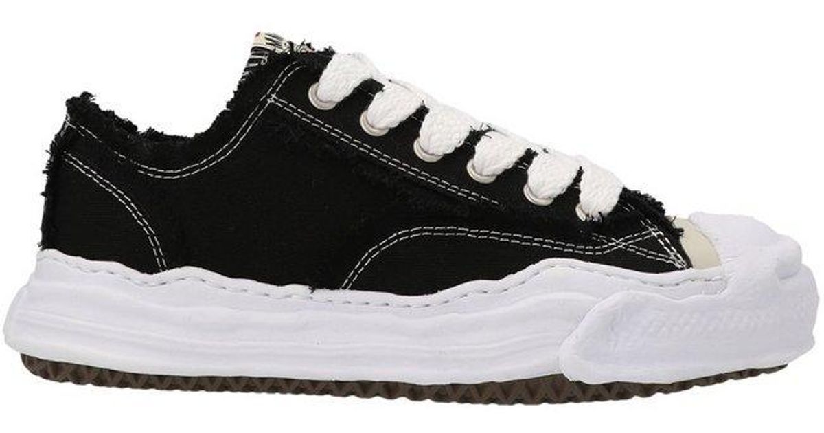 Maison Mihara Yasuhiro Hank Og Frayed Lace-up Sneakers in Black | Lyst