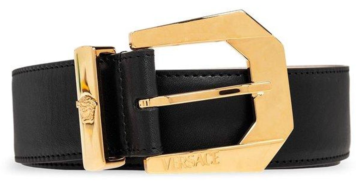 Versace Leather Belt in Black | Lyst
