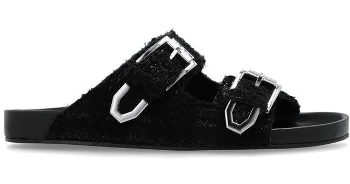 IRO Billie Buckle-detailed Sandals in Black | Lyst