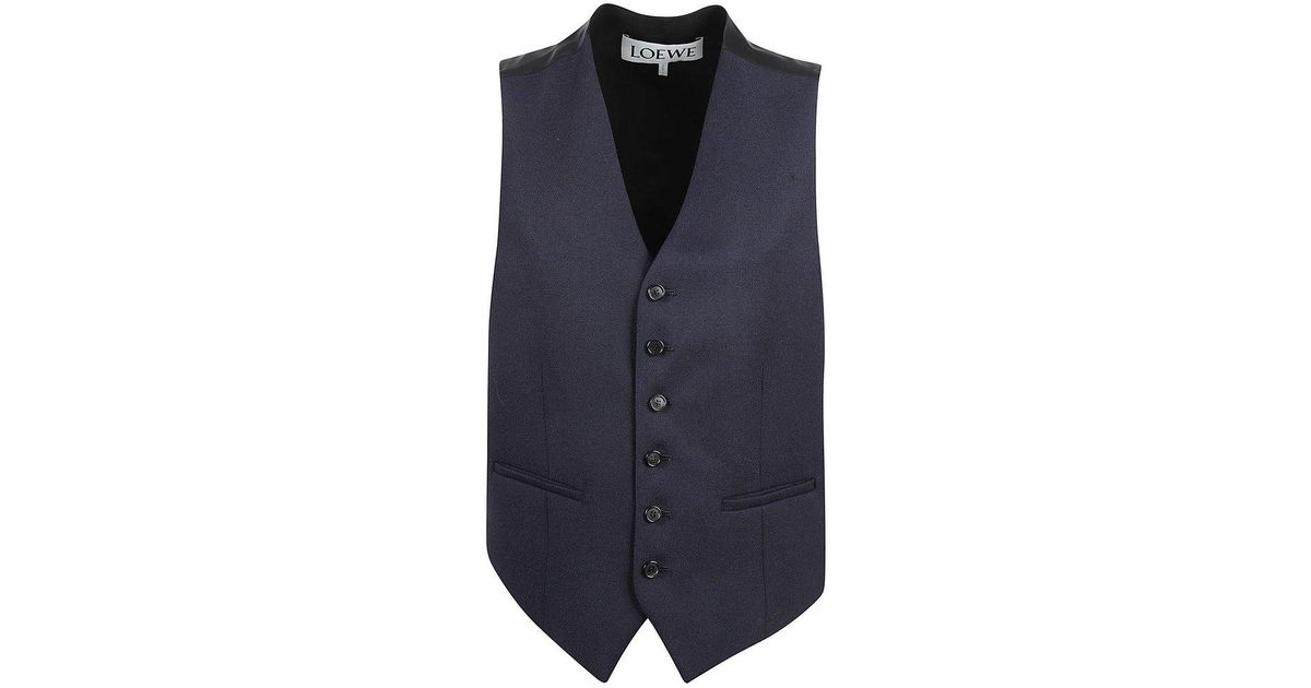 Loewe Twill Satin Vest in Blue | Lyst