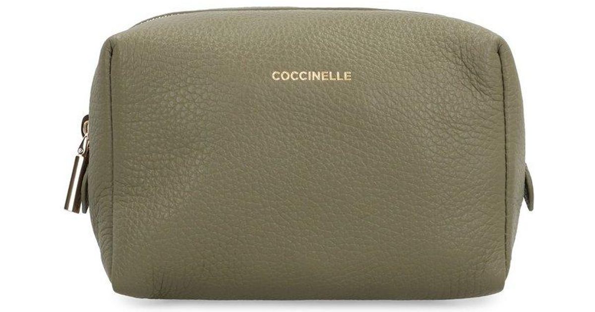 Coccinelle Trousse Maxi Logo Stamp Zipped Wash Bag in Green | Lyst UK