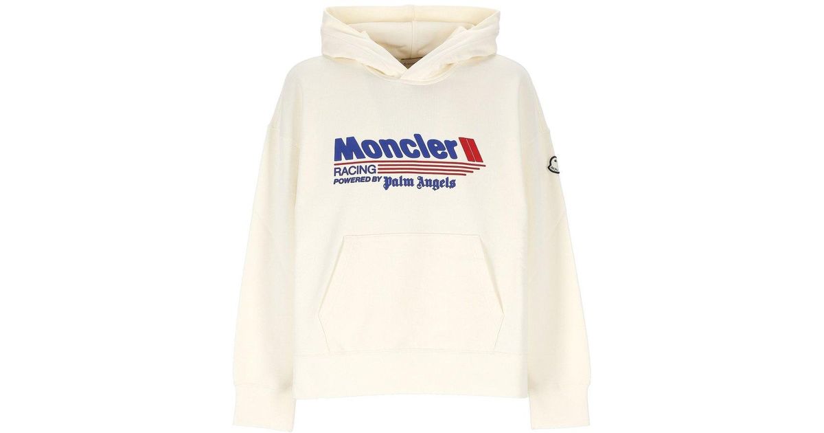Moncler Genius Moncler X Palm Angels Racing Logo Hoodie in White for ...