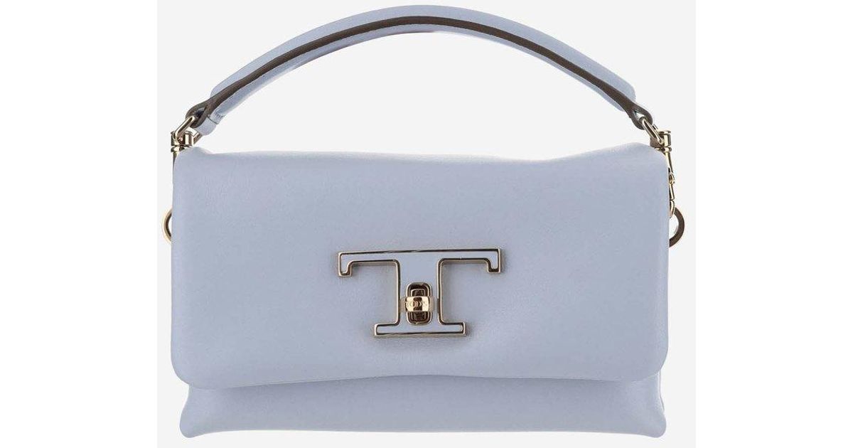 Tod's Timeless Micro Leather Flap Crossbody in Blue | Lyst