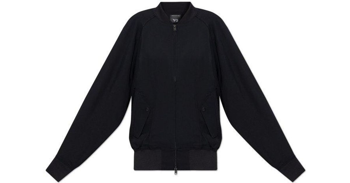 Y-3 Rayon Twill Track Top in Black | Lyst