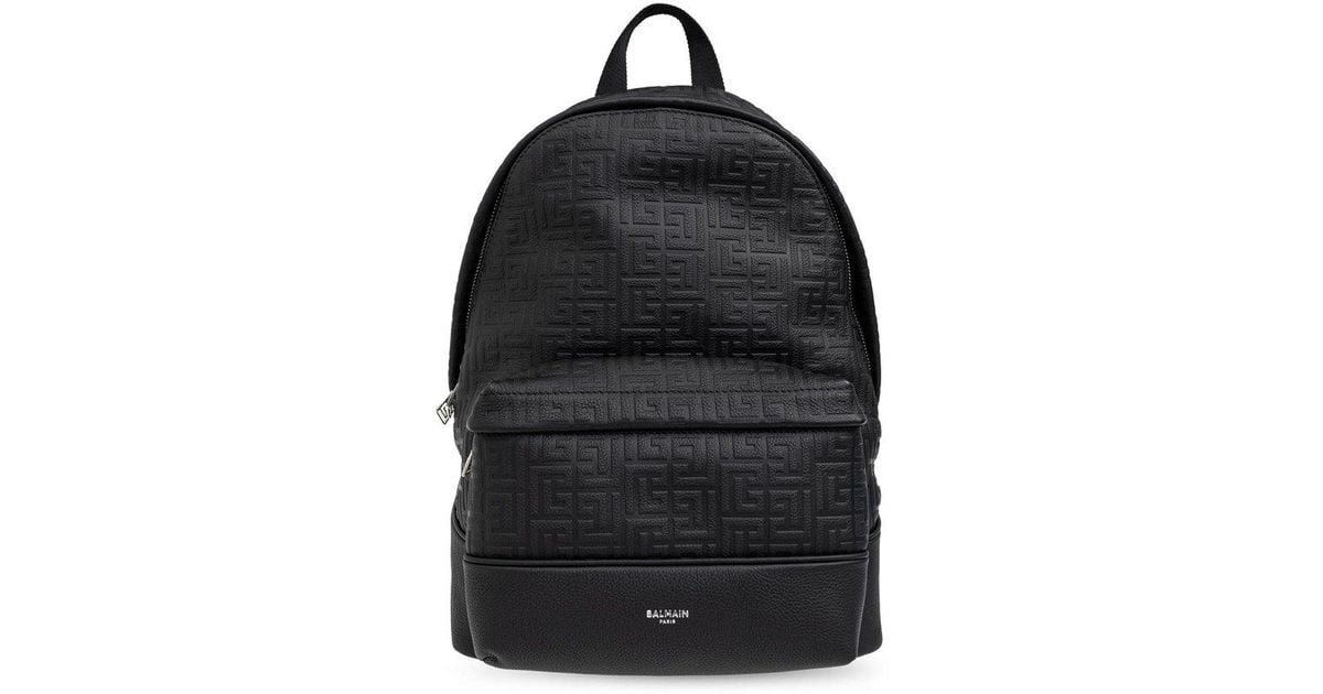 Balmain Backpack With Logo in Black for Men | Lyst
