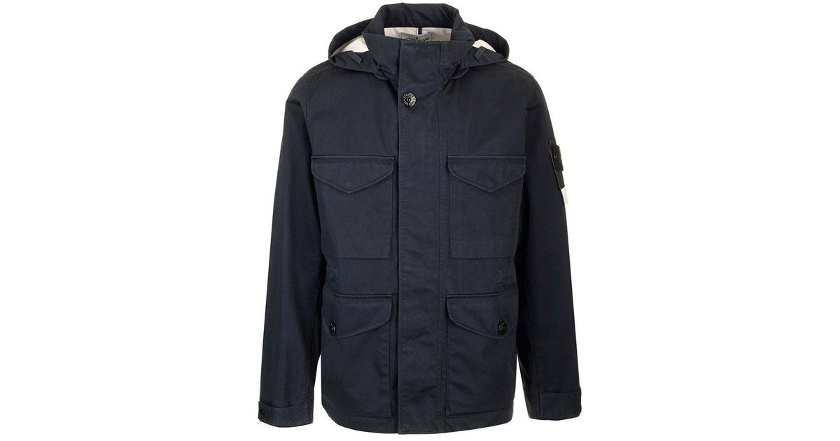 Stone Island Field Jacket in Blue for Men | Lyst