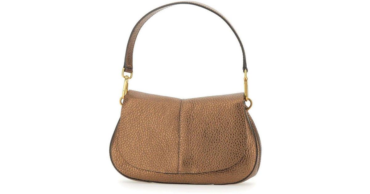 Gianni Chiarini Helena Round Foldover Top Shoulder Bag in Brown | Lyst UK