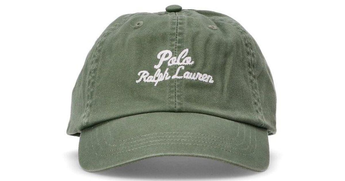 Polo Ralph Lauren Logo Embroidered Baseball Cap in Green for Men | Lyst