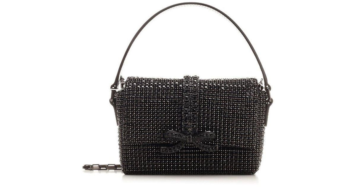 Self-Portrait Rhinestone Micro Bag in Black | Lyst