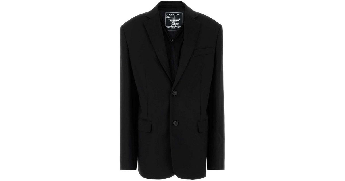 Y. Project Oversized Lapel Blazer in Black | Lyst