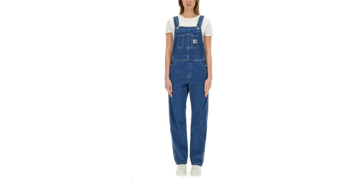 Carhartt W' Orlean V-Back Denim Overalls in Blue | Lyst