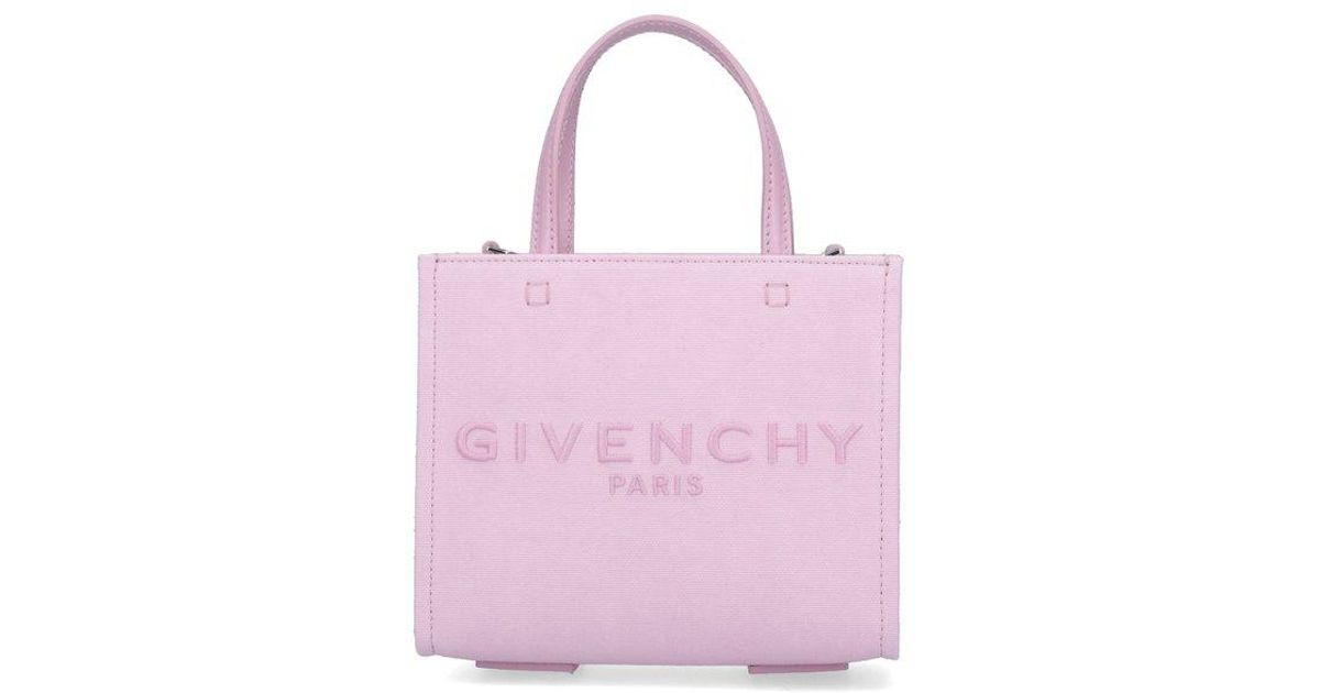 Givenchy Logo Embroidered Top Handle Bag in Purple | Lyst