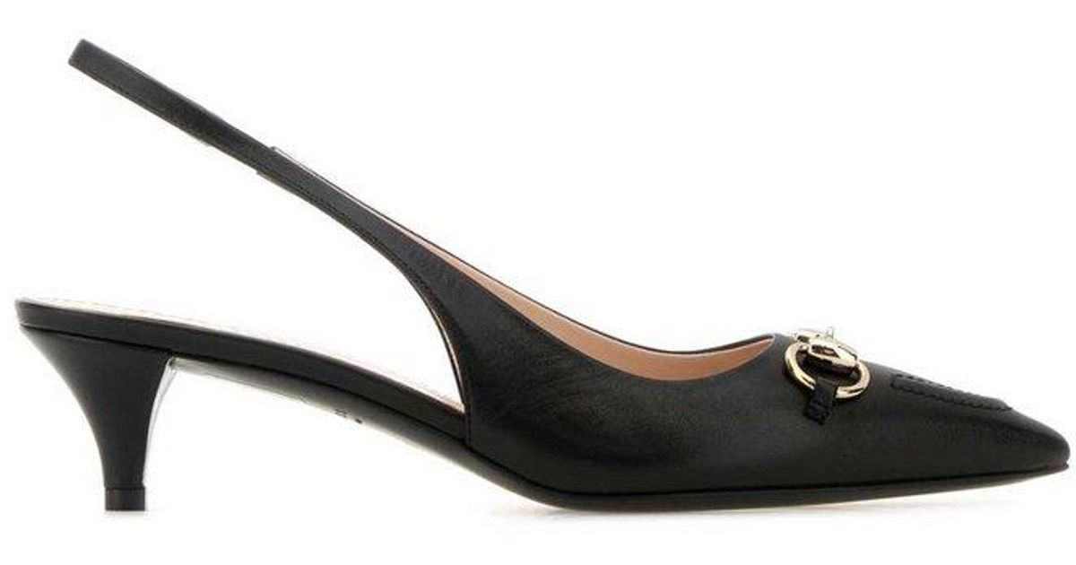 Gucci Horsebit Slingback Pumps in Black | Lyst