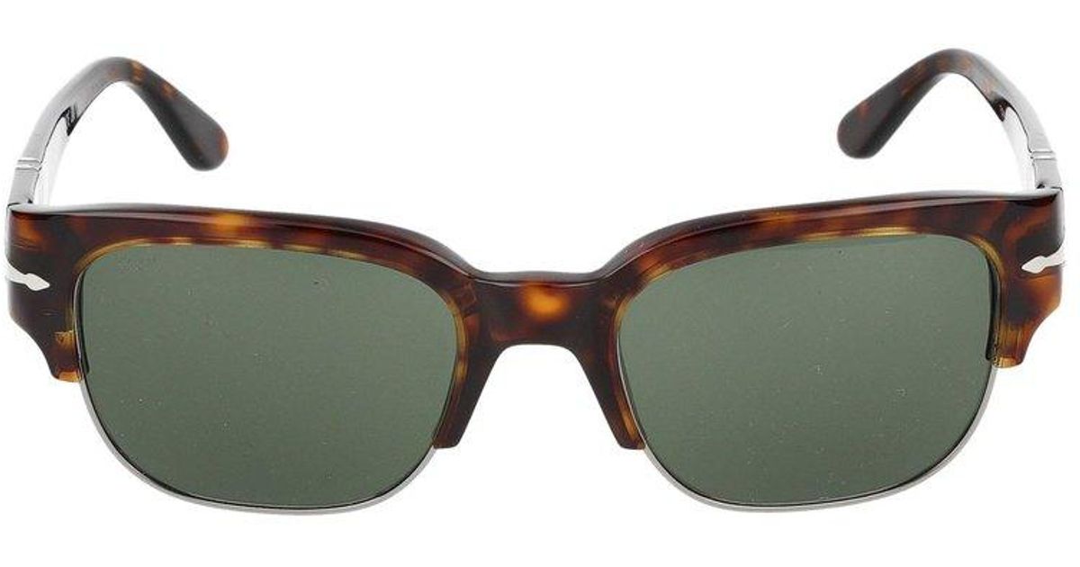 Persol Square Frame Sunglasses in Green | Lyst UK