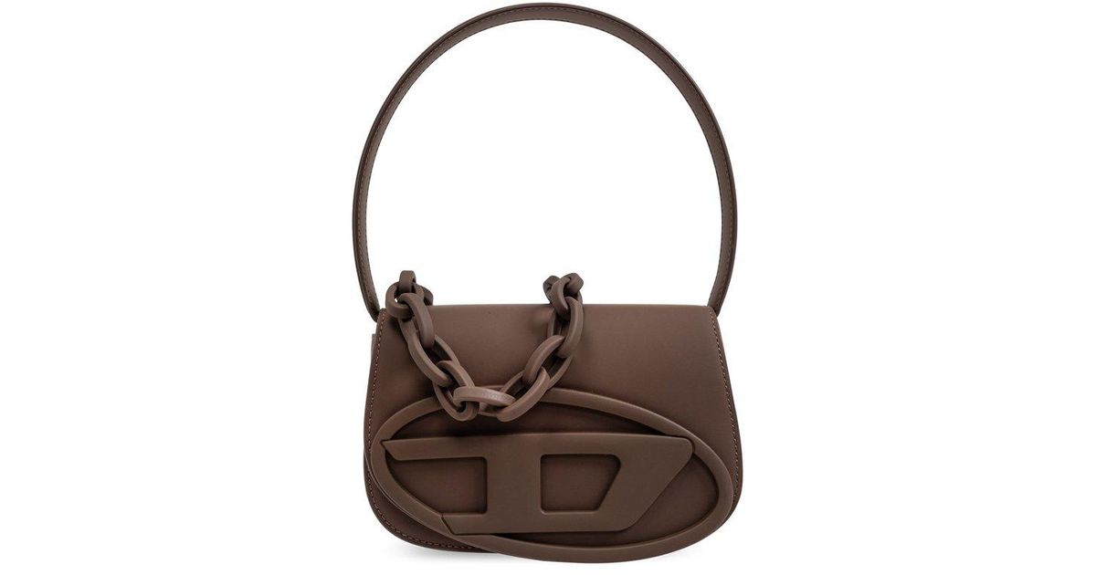 DIESEL 1dr-iconic Chain-detailed Shoulder Bag in Brown | Lyst