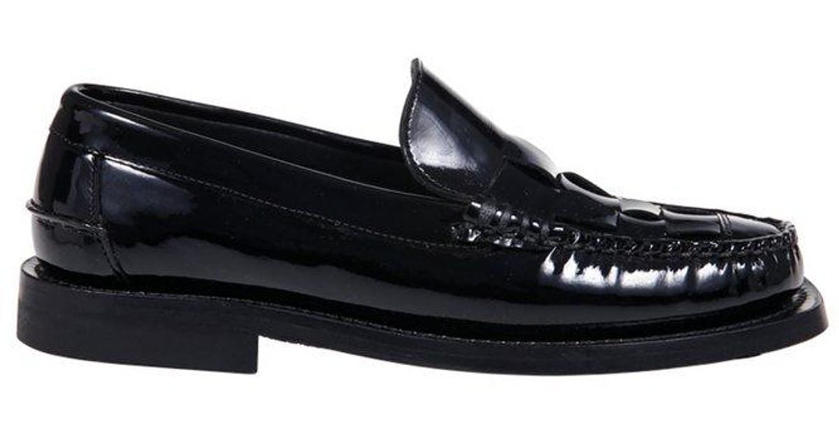 Hereu Square-Toe Loafers in Black | Lyst