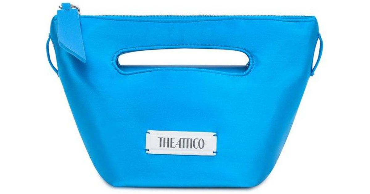 The Attico Via Dei Giardini 15 Logo Patch Tote Bag in Blue | Lyst