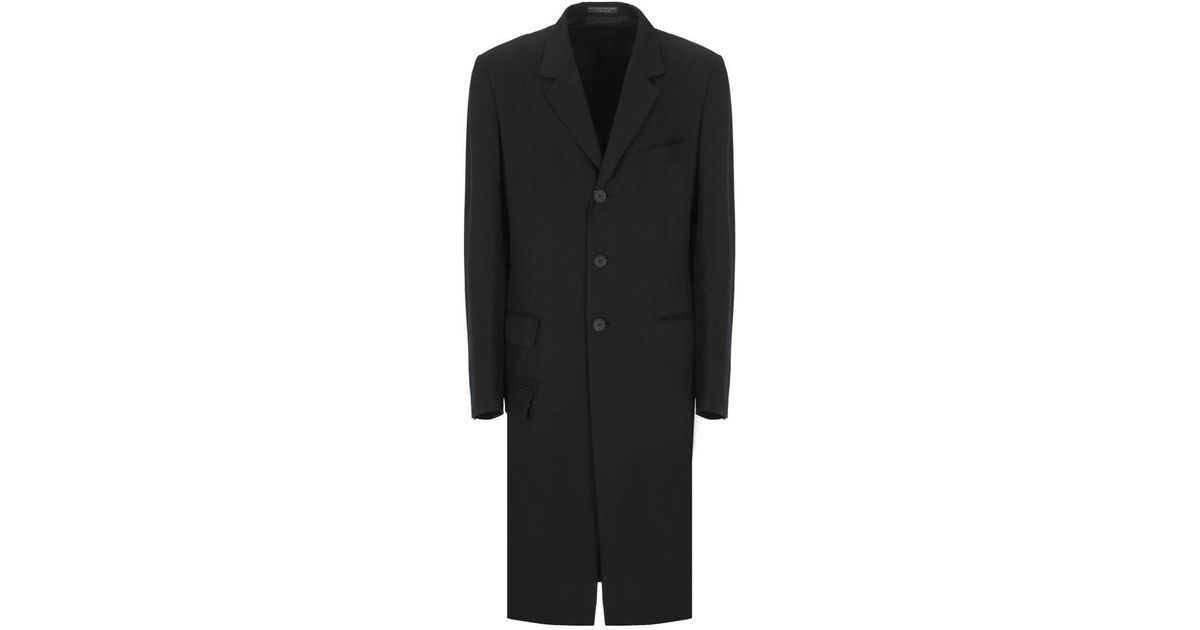 Yohji Yamamoto Cellulose Coat in Black for Men | Lyst