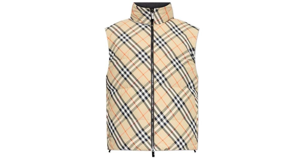 Burberry Reversible Vest in Metallic for Men | Lyst