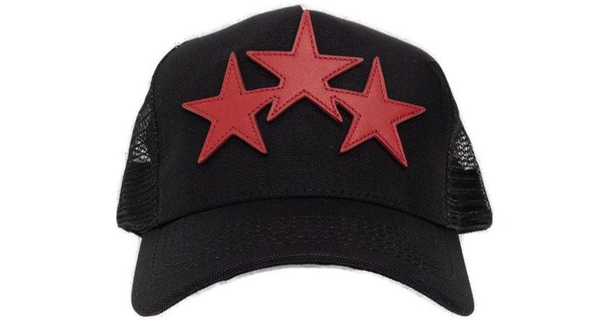Amiri Three-star Patch Trucker Hat in Red for Men | Lyst