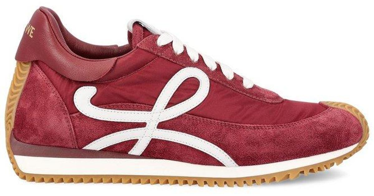 Loewe Flow Runner Lace-up Sneakers in Red | Lyst