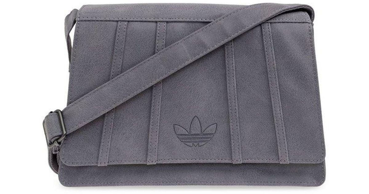 adidas Originals Logo Embossed Shoulder Bag in Gray | Lyst