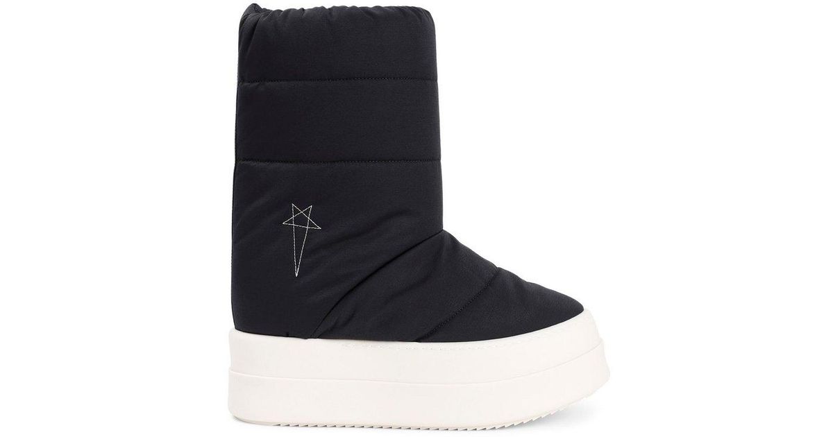 Rick Owens Star Detailed Platform Padded Boots in Black for Men | Lyst